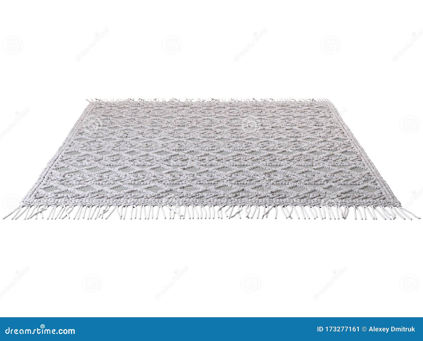 Scandinavian Wool Dot Rug with Tassels. 3d Render Stock Illustration ...