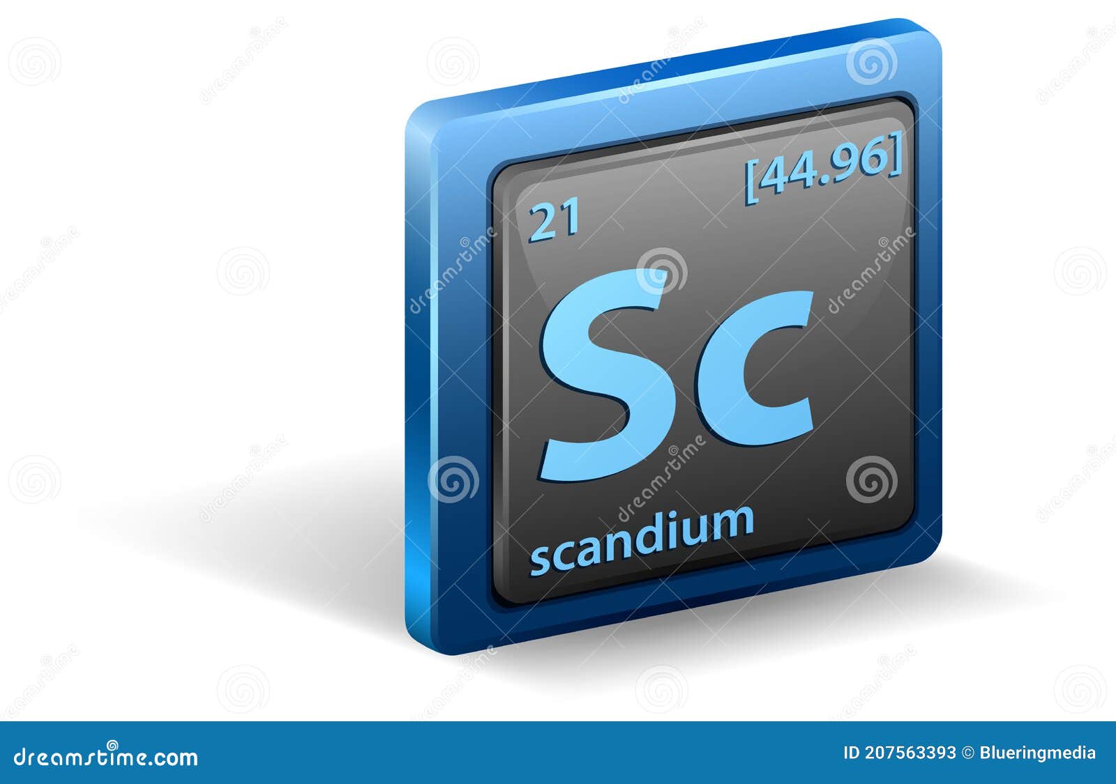 Scandium Chemical Element. Chemical Symbol with Atomic Number and ...