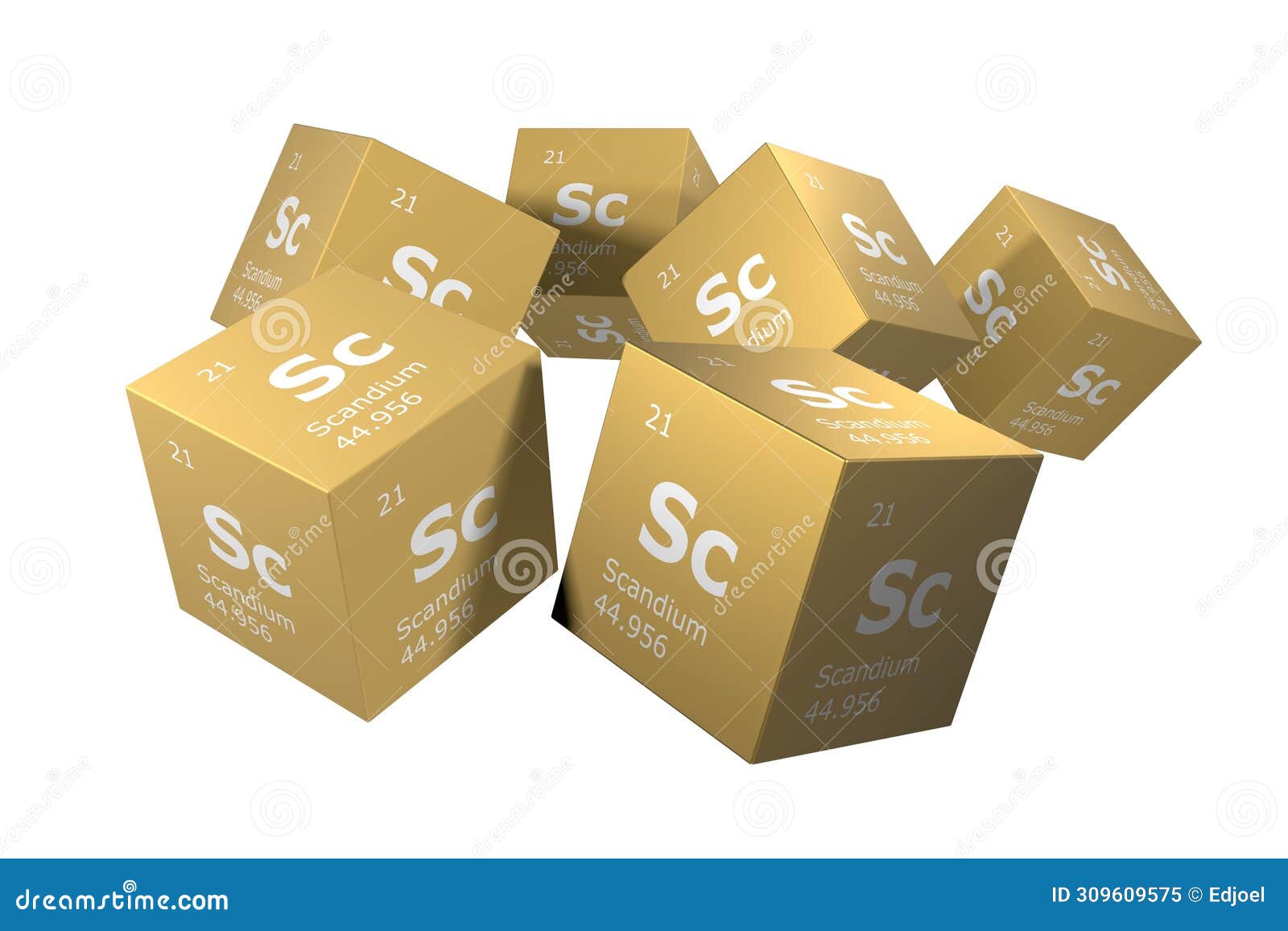 Scandium, 3D Rendering of Symbols of the Elements of the Periodic Table ...