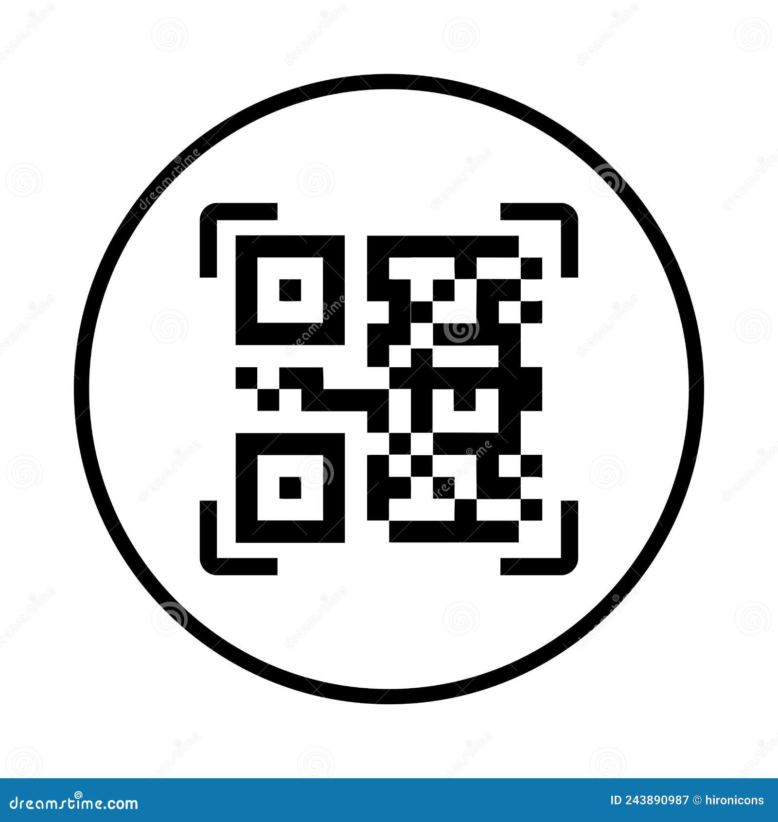 Scanner, Barcode, Qr Code Icon. Orange Vector Sketch Stock Photography ...