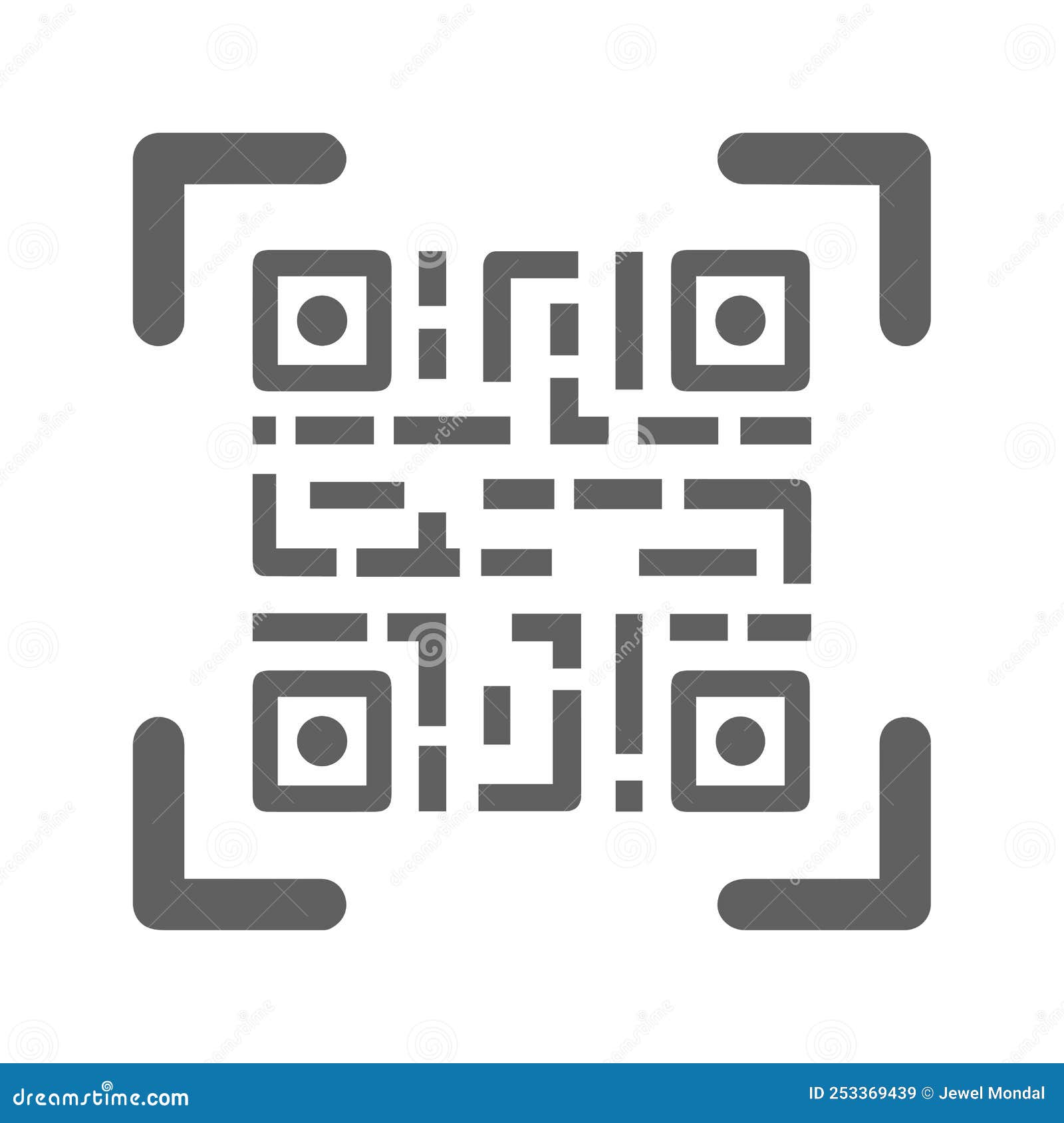 Scanner, Barcode, Qr Code Icon. Orange Vector Sketch Stock Photography ...