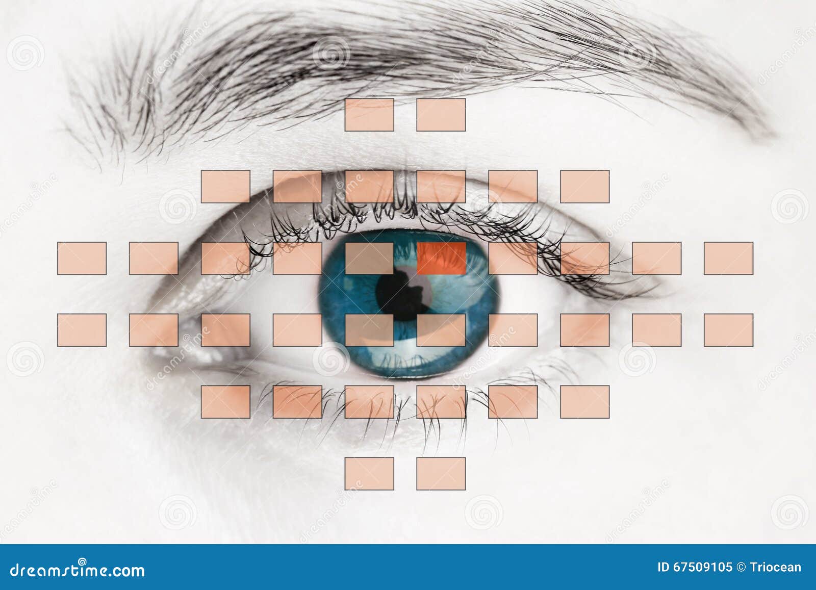 Scanner on blue human eye stock image. Image of laser - 67509105