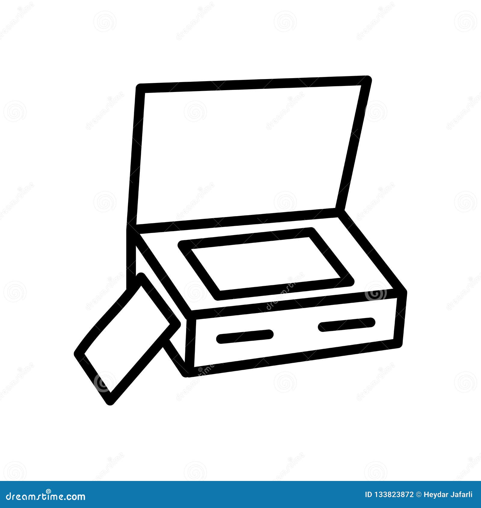 Scanner with Cover Icon Vector Isolated on White Background, Scanner ...