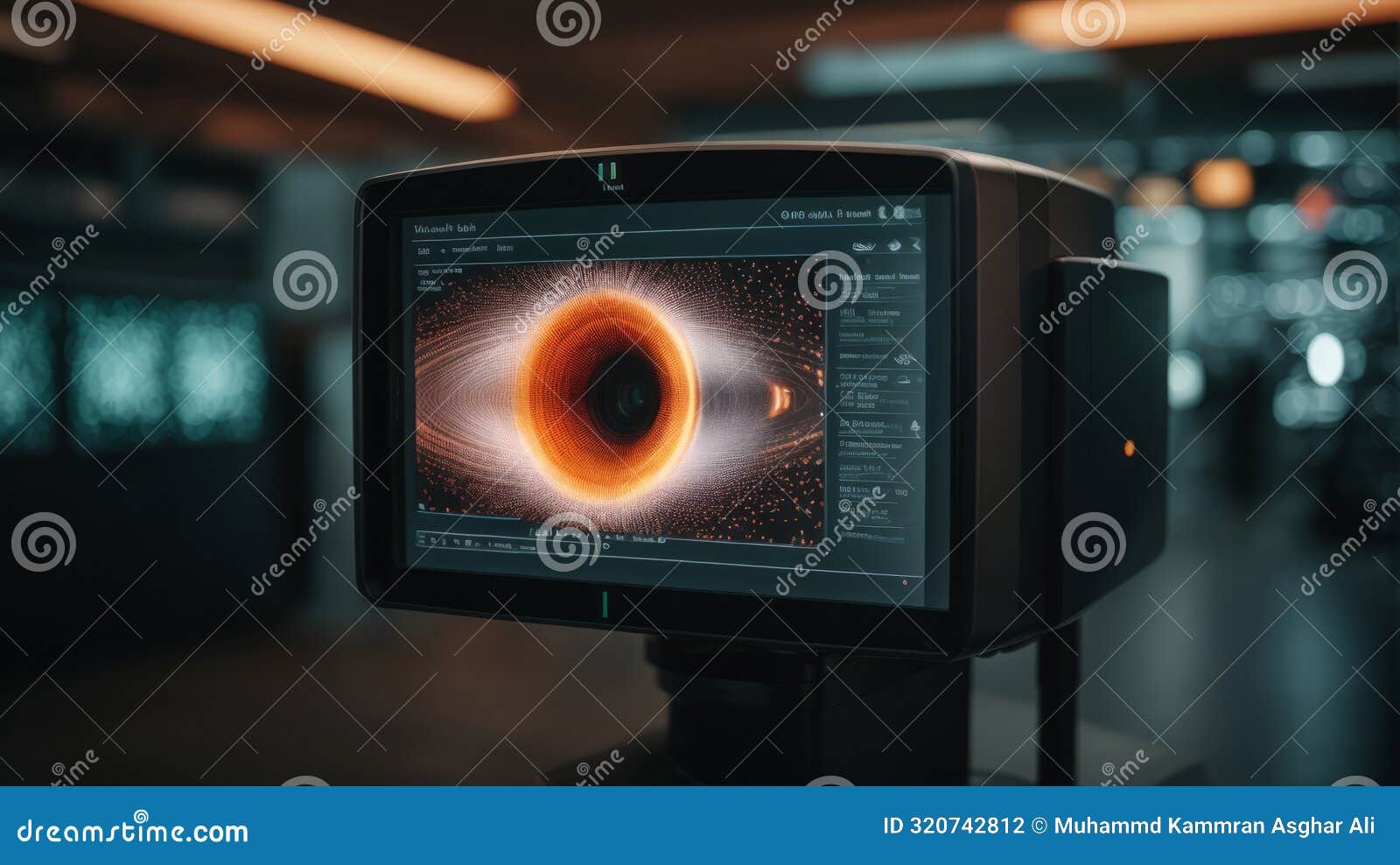 The Scanner Decodes The Retinal Data. Digital Retinal Recognition ...
