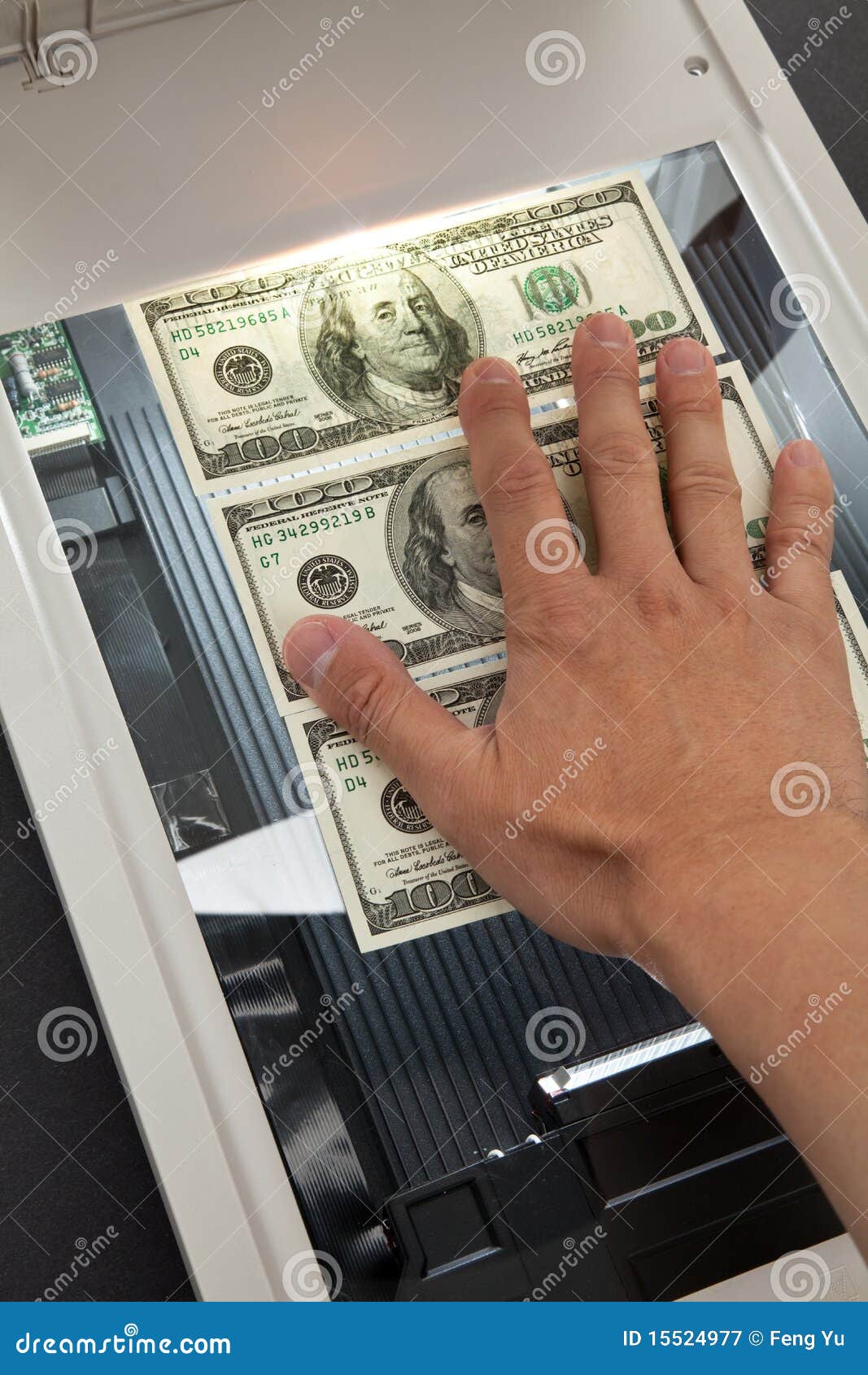 Scanner and dollar stock image. Image of dollar, computer - 15524977