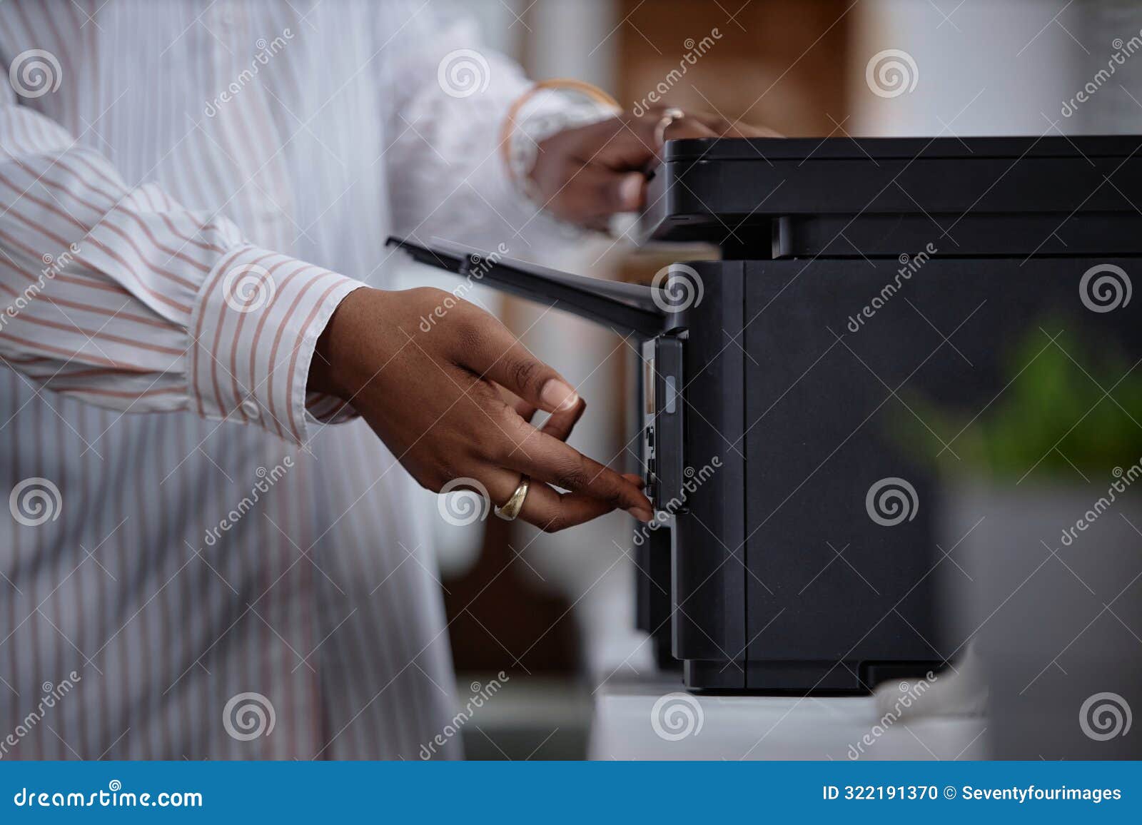 Scanner Equipment and Office Worker Making Copies Stock Photo - Image ...
