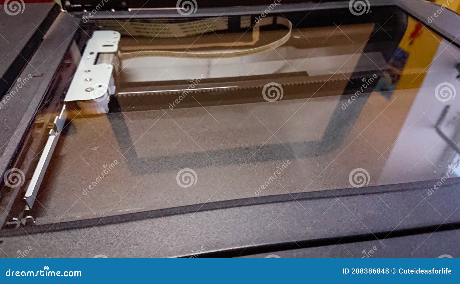 Scanner Exposed Glass Surface Ready for Scan Stock Photo - Image of ...