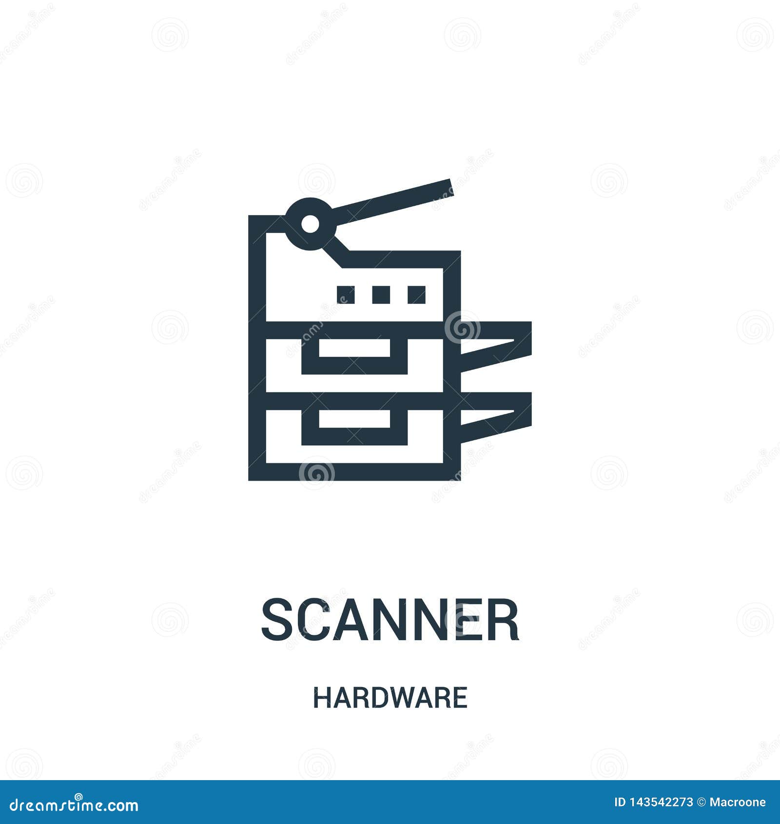 Scanner Icon Vector from Hardware Collection. Thin Line Scanner Outline ...