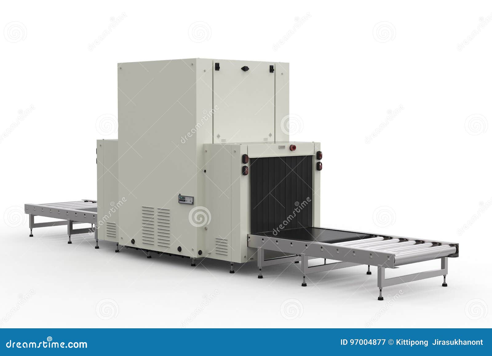 Scanner Machine at Airport Security Checkpoint Stock Illustration ...
