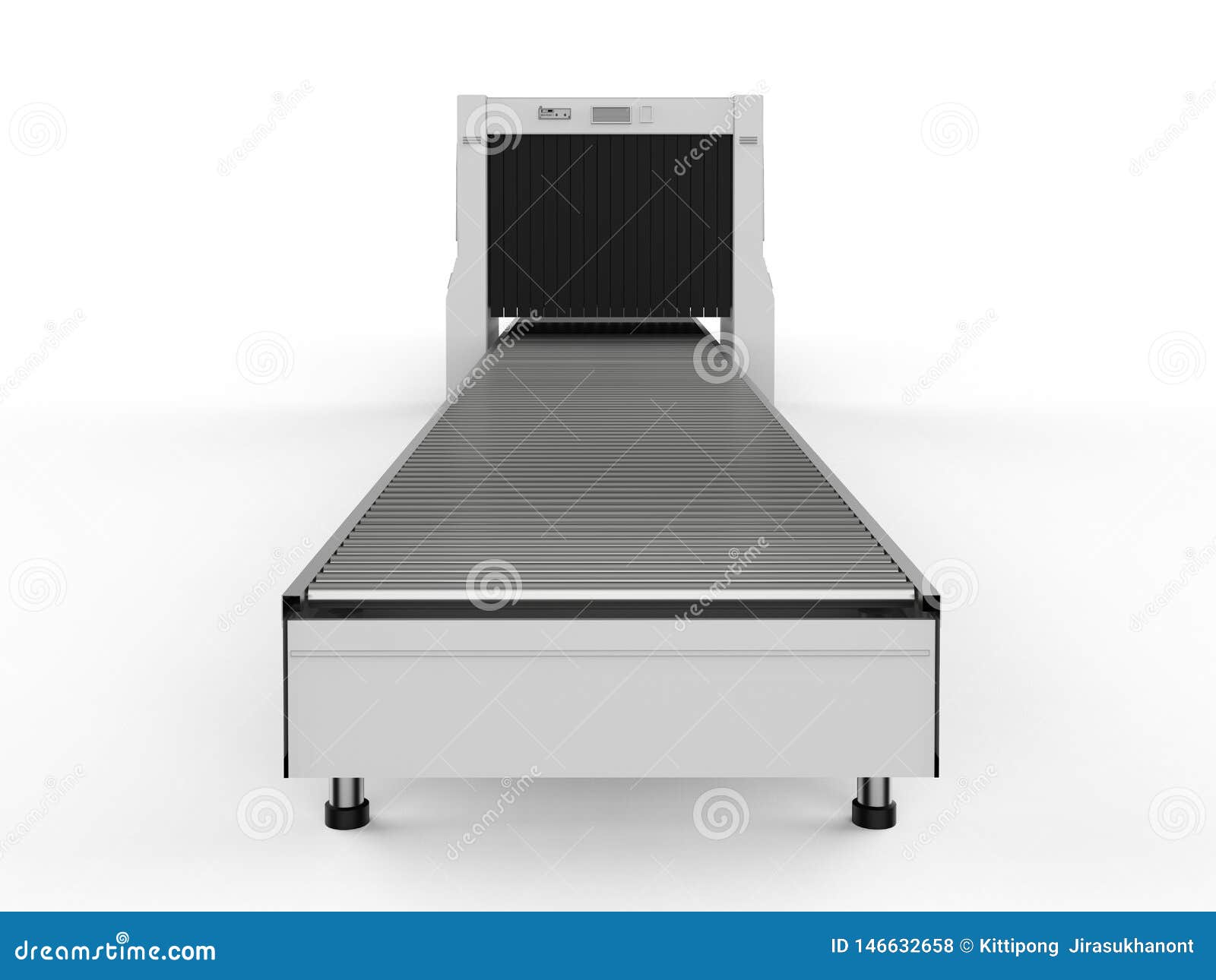 Scanner Machine with Conveyor Belt Stock Illustration - Illustration of ...