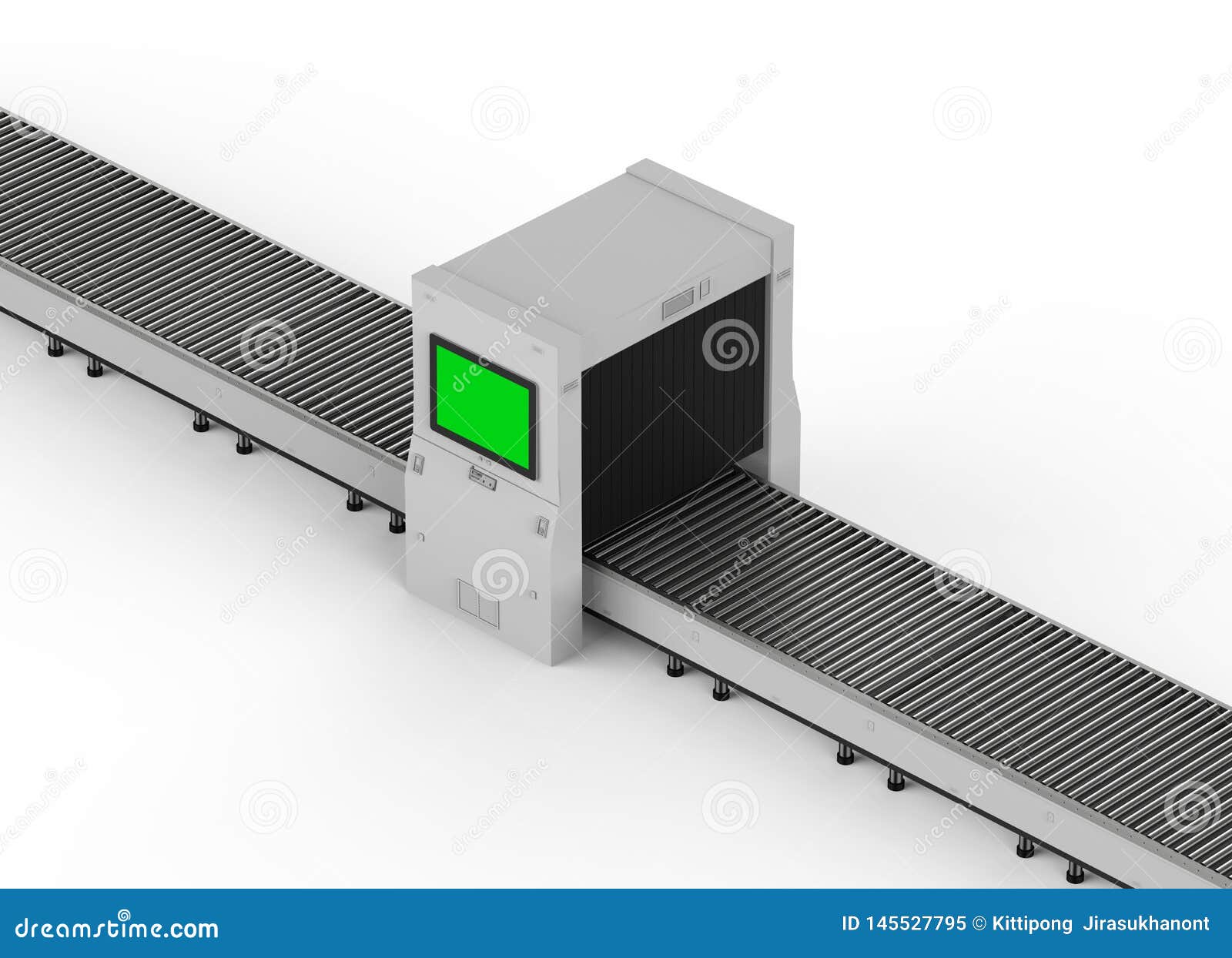 Scanner Machine with Conveyor Belt Stock Illustration - Illustration of ...