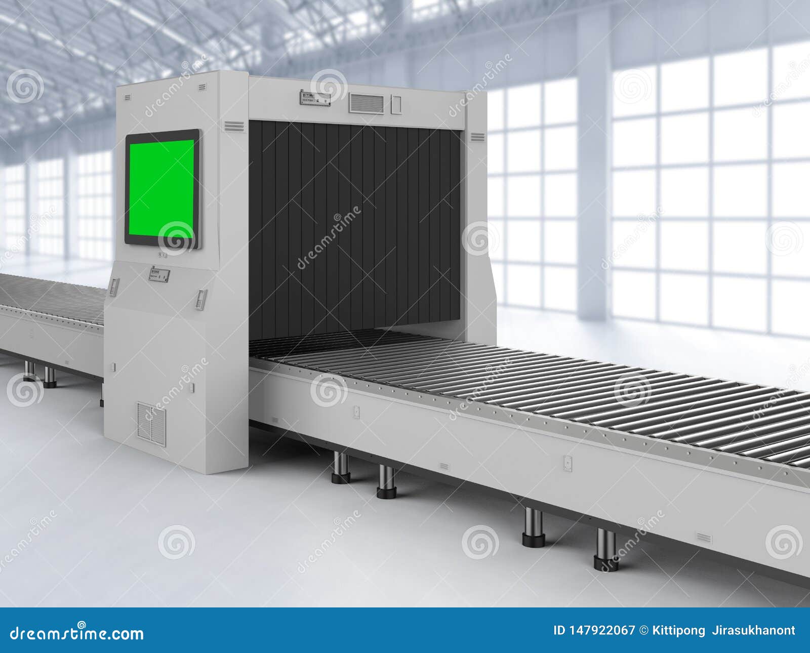 Scanner Machine with Conveyor Belt Stock Image - Image of screen, belt ...