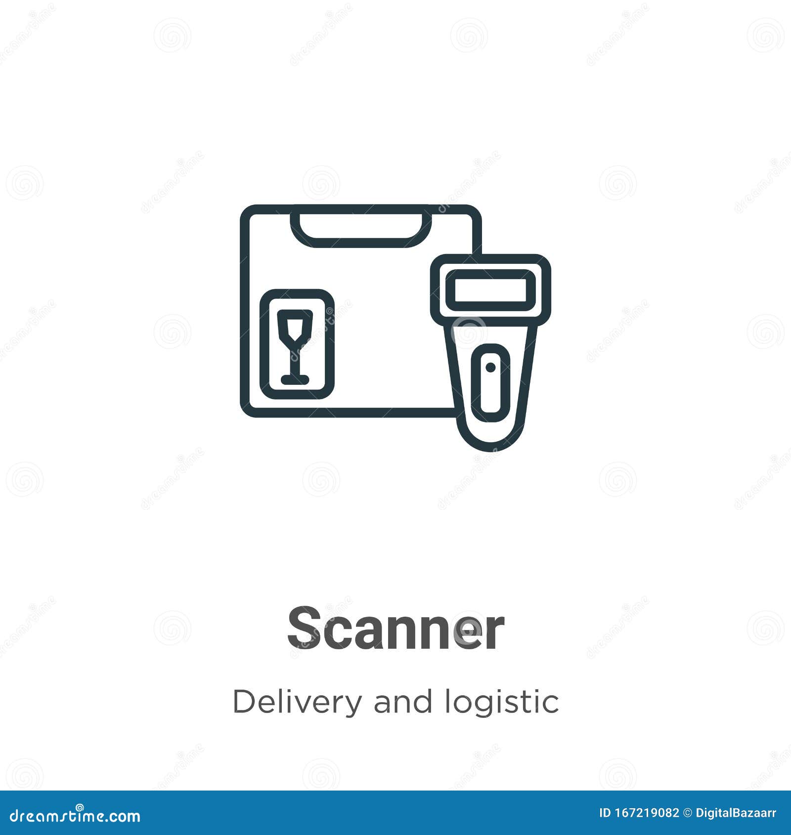 Scanner Outline Vector Icon. Thin Line Black Scanner Icon, Flat Vector ...