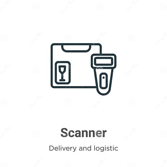 Scanner Outline Vector Icon. Thin Line Black Scanner Icon, Flat Vector ...