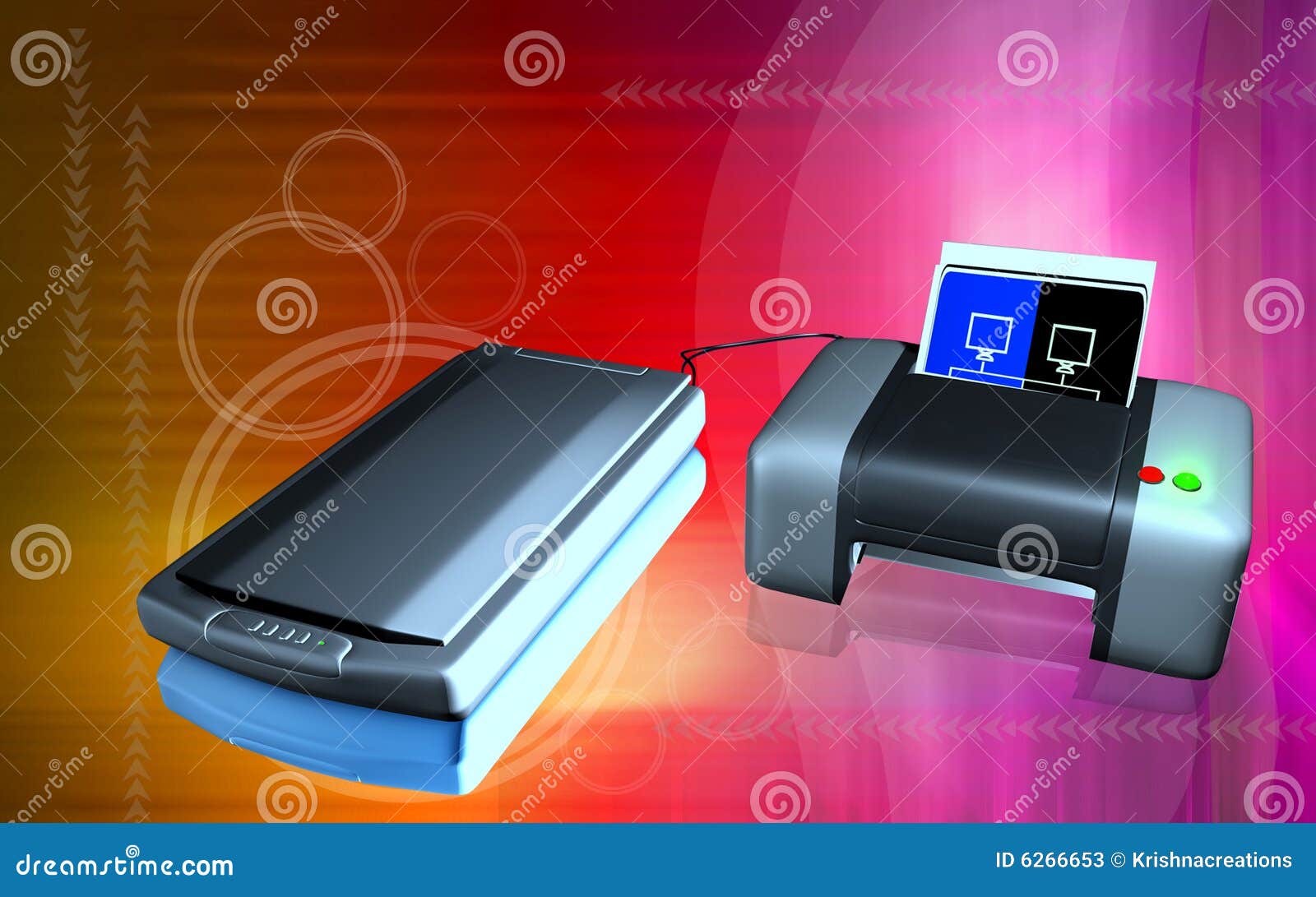 Scanner And Printer Stock Illustration | CartoonDealer.com #6266653