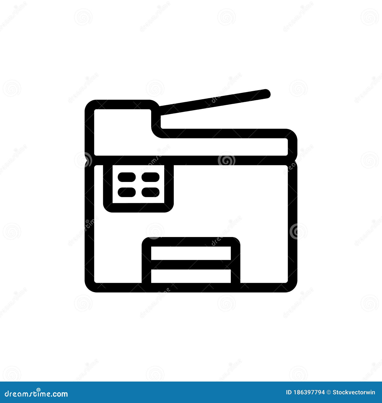 Scanner Printer Device Icon Vector Outline Illustration Stock Vector ...