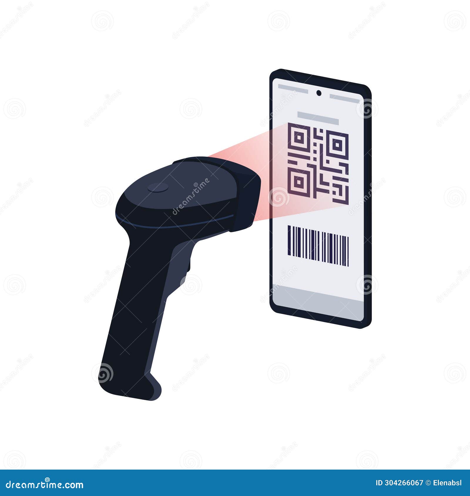 Scanner Recognizing a QR Code Stock Vector - Illustration of code, scan ...