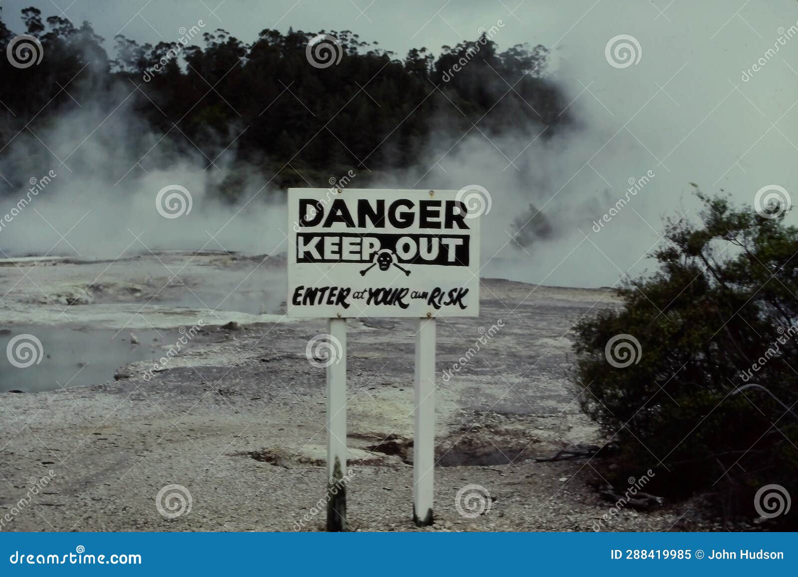 Danger, Keep Out! Sign Warning of the Obvious Dangers of Hot Springs ...