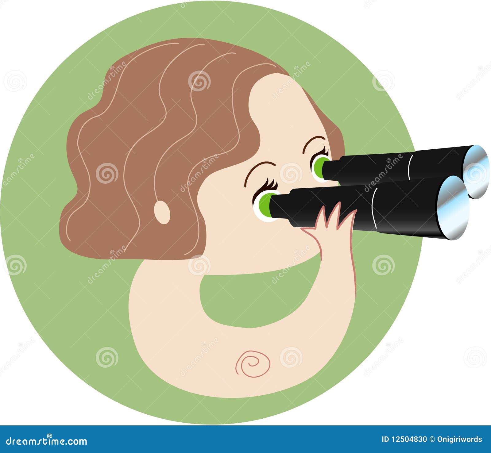 Scanning stock vector. Illustration of girl, eyes, follow - 12504830