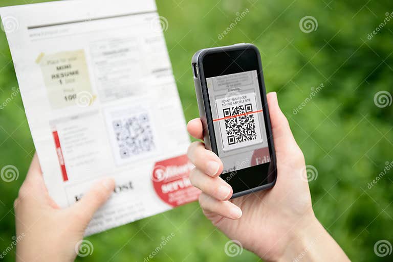 Scanning Advertising with QR Code on Apple Iphone Editorial Photography ...