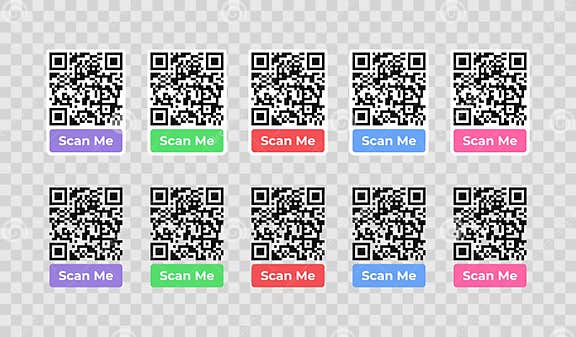 Scanning Barcode Banners Graphic Design. Set of Vector Frames of Qr ...