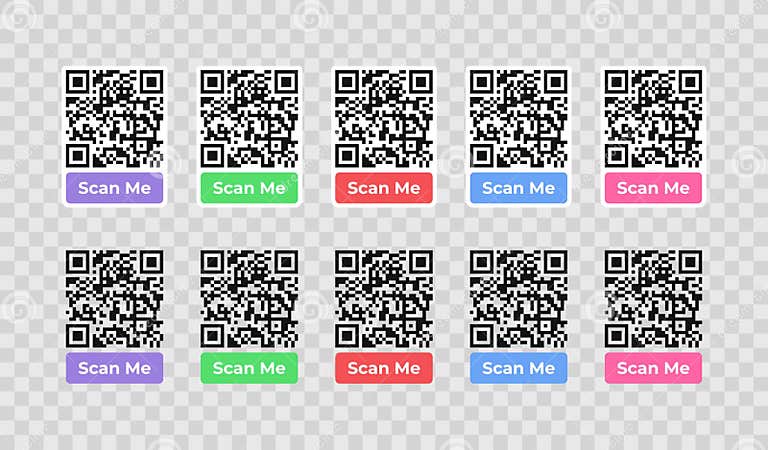 Scanning Barcode Banners Graphic Design. Set of Vector Frames of Qr ...