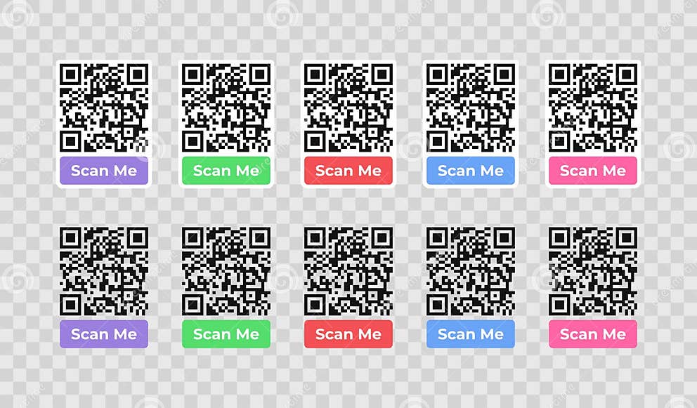 Scanning Barcode Banners Graphic Design. Set of Vector Frames of Qr ...
