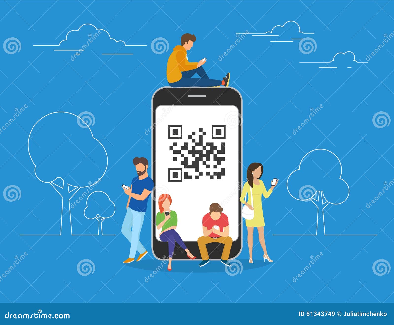 Scanning Code Concept Illustration Stock Vector - Illustration of phone ...