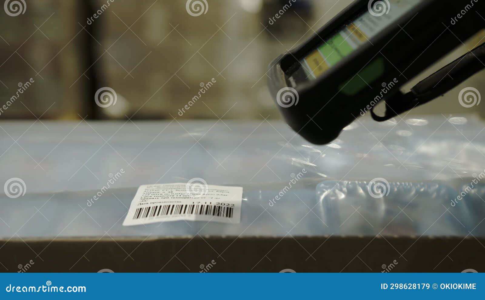 Scanning Device Inspects Product Barcode in Warehouse Stock Video ...
