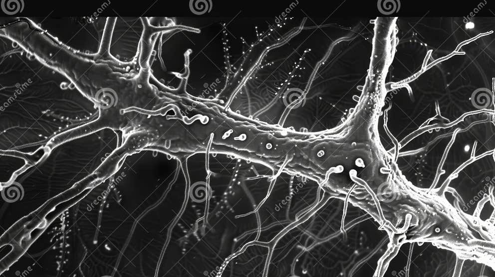 Scanning Electron Microscopy Image of the Synaptic Cleft Highlighting ...