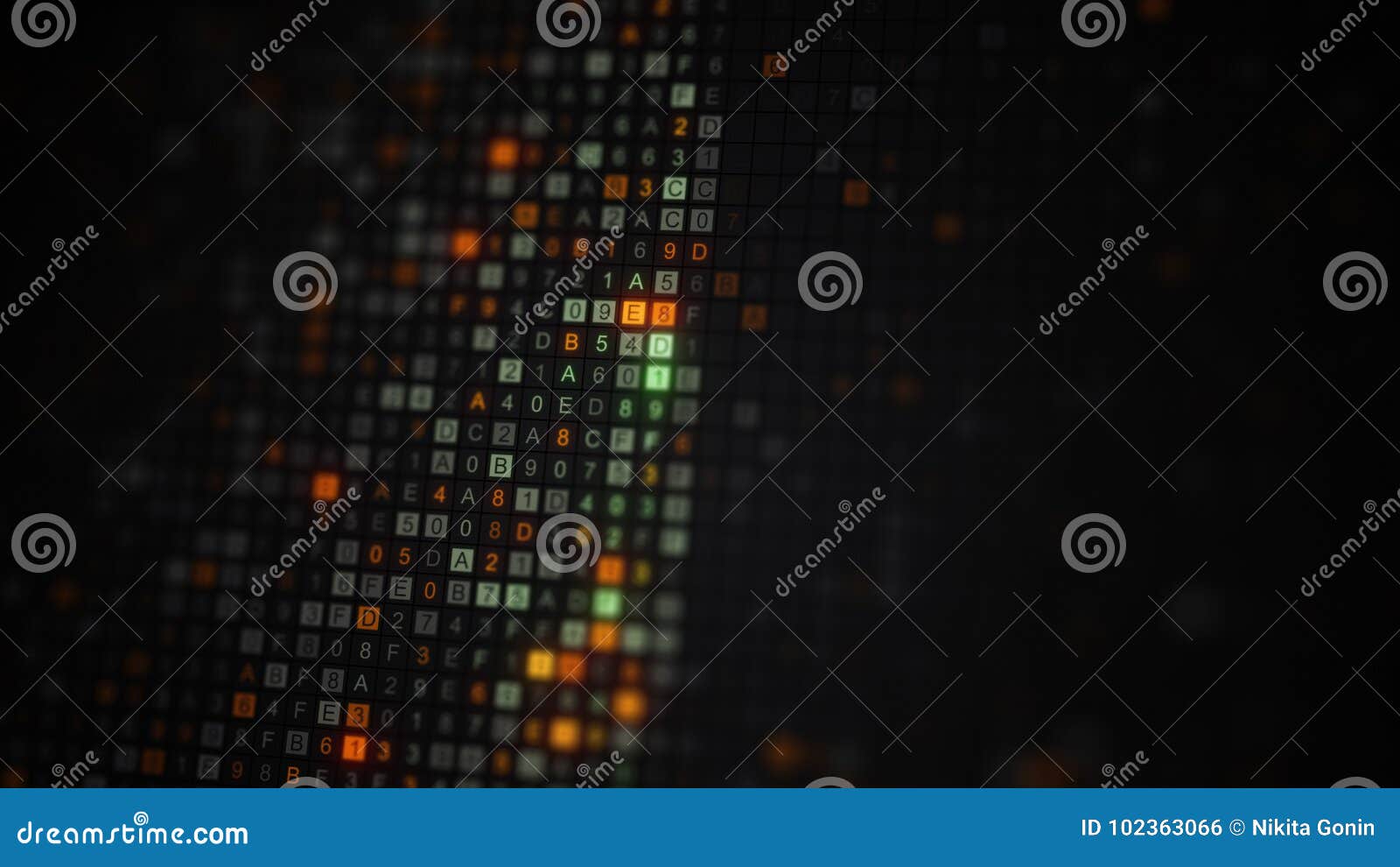 Scanning Encrypted Digital Code on Computer Monitor Stock Illustration ...