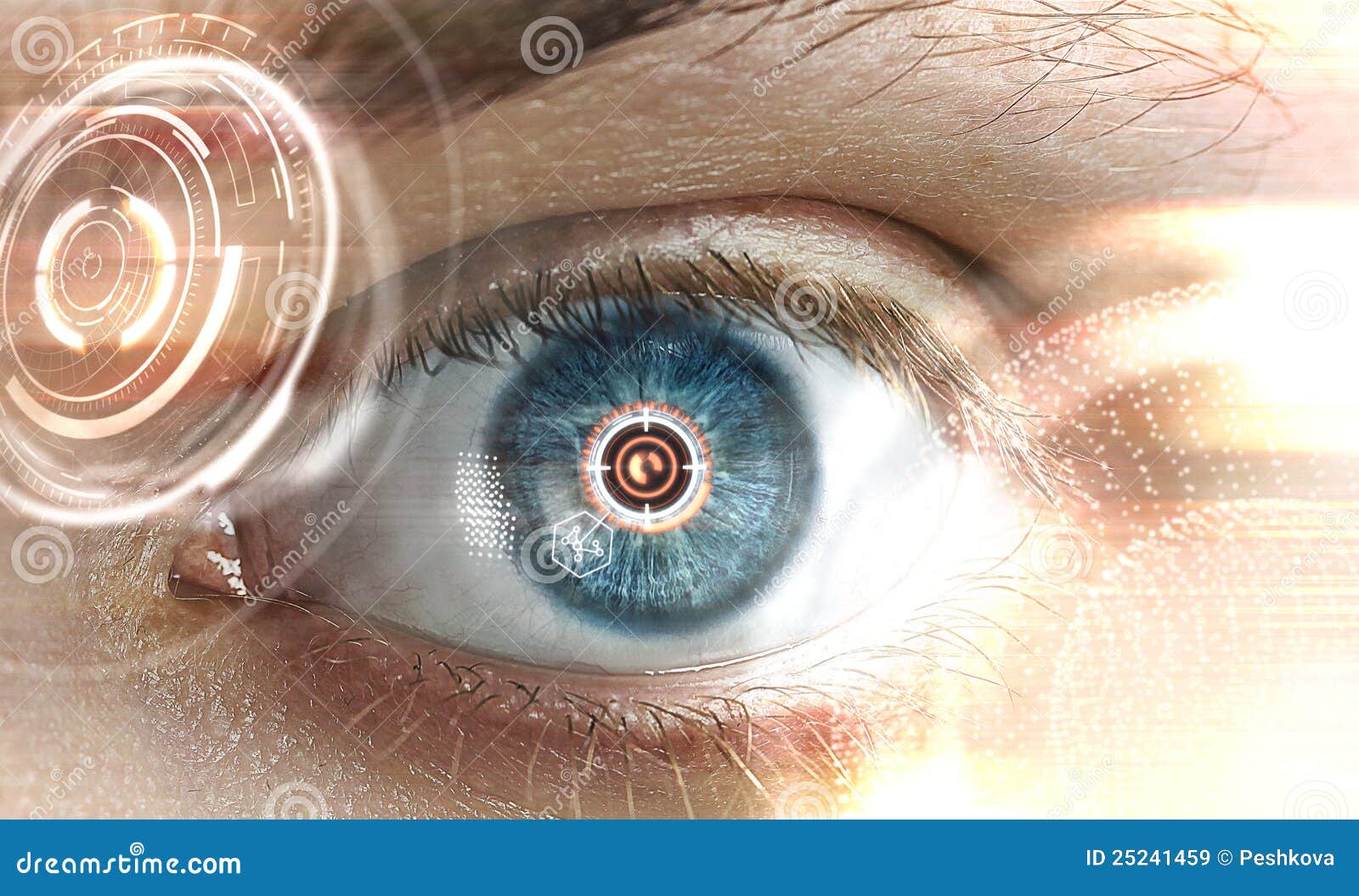 Scanning eye interface stock image. Image of communications - 25241459