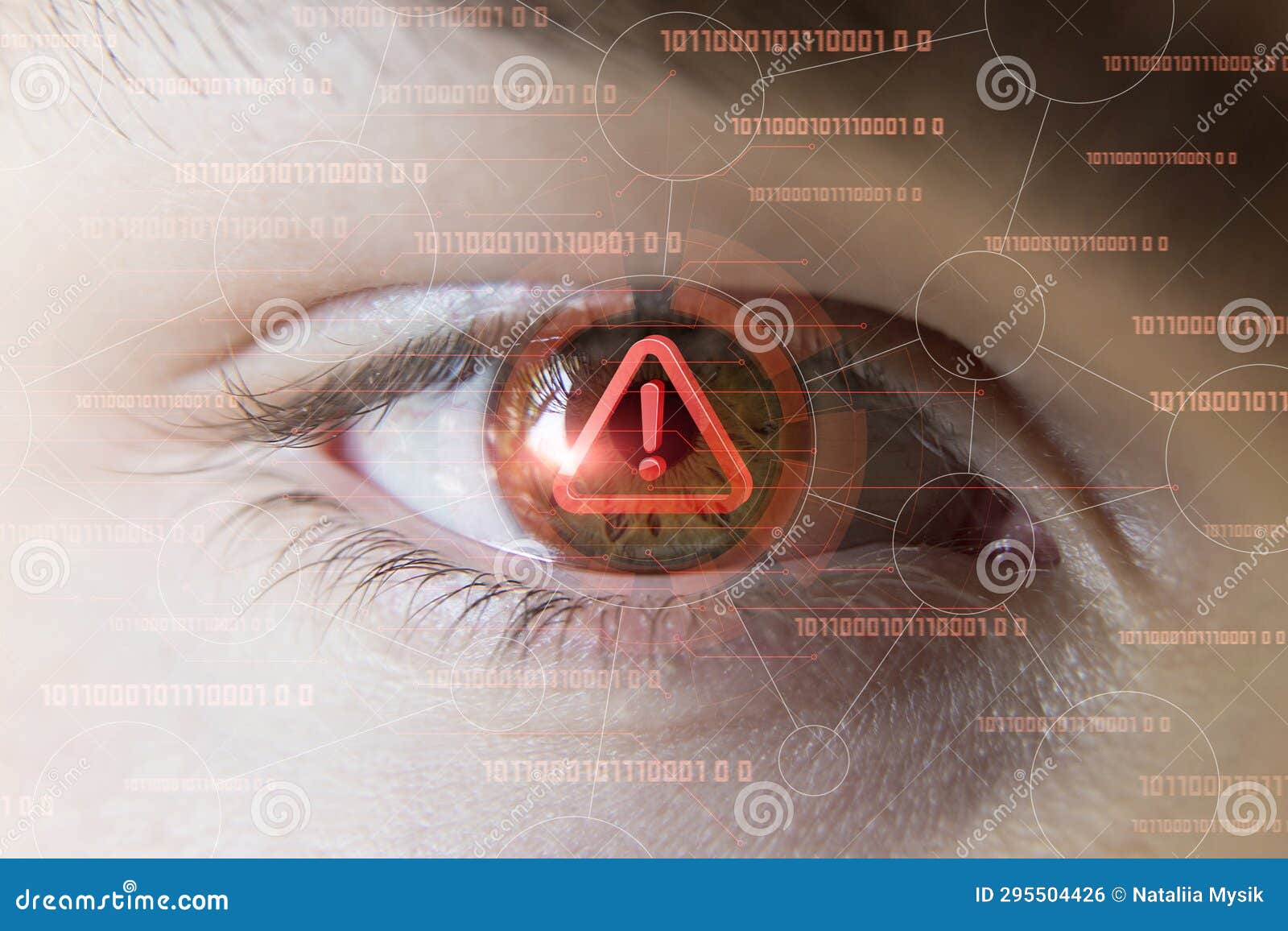 Scanning the Eye Shows an Error Stock Photo - Image of business ...