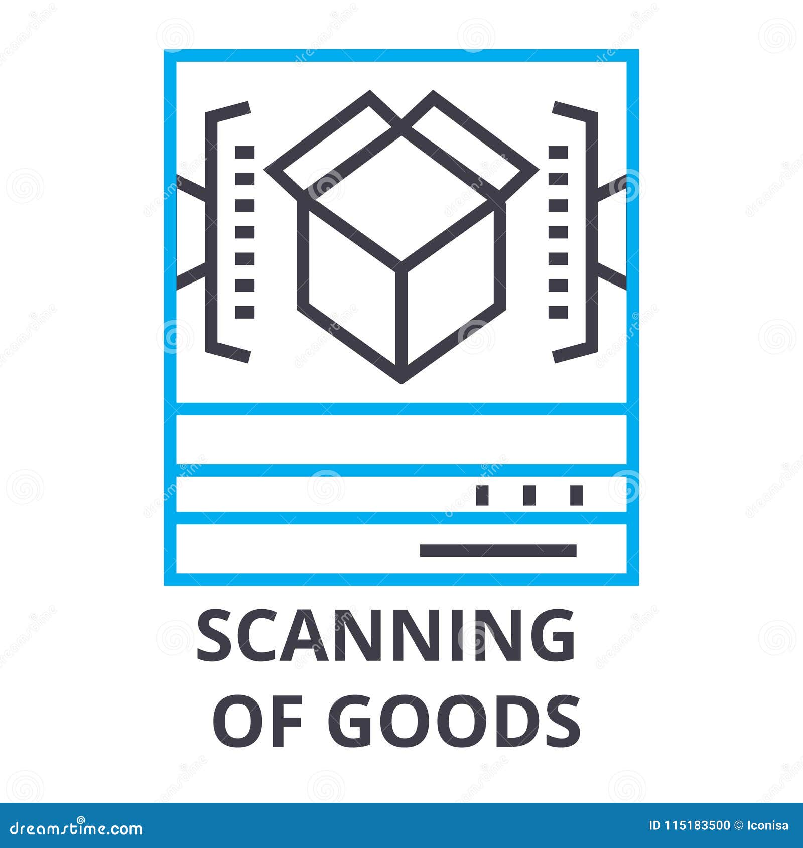 Scanning of Goods Thin Line Icon, Sign, Symbol, Illustation, Linear ...