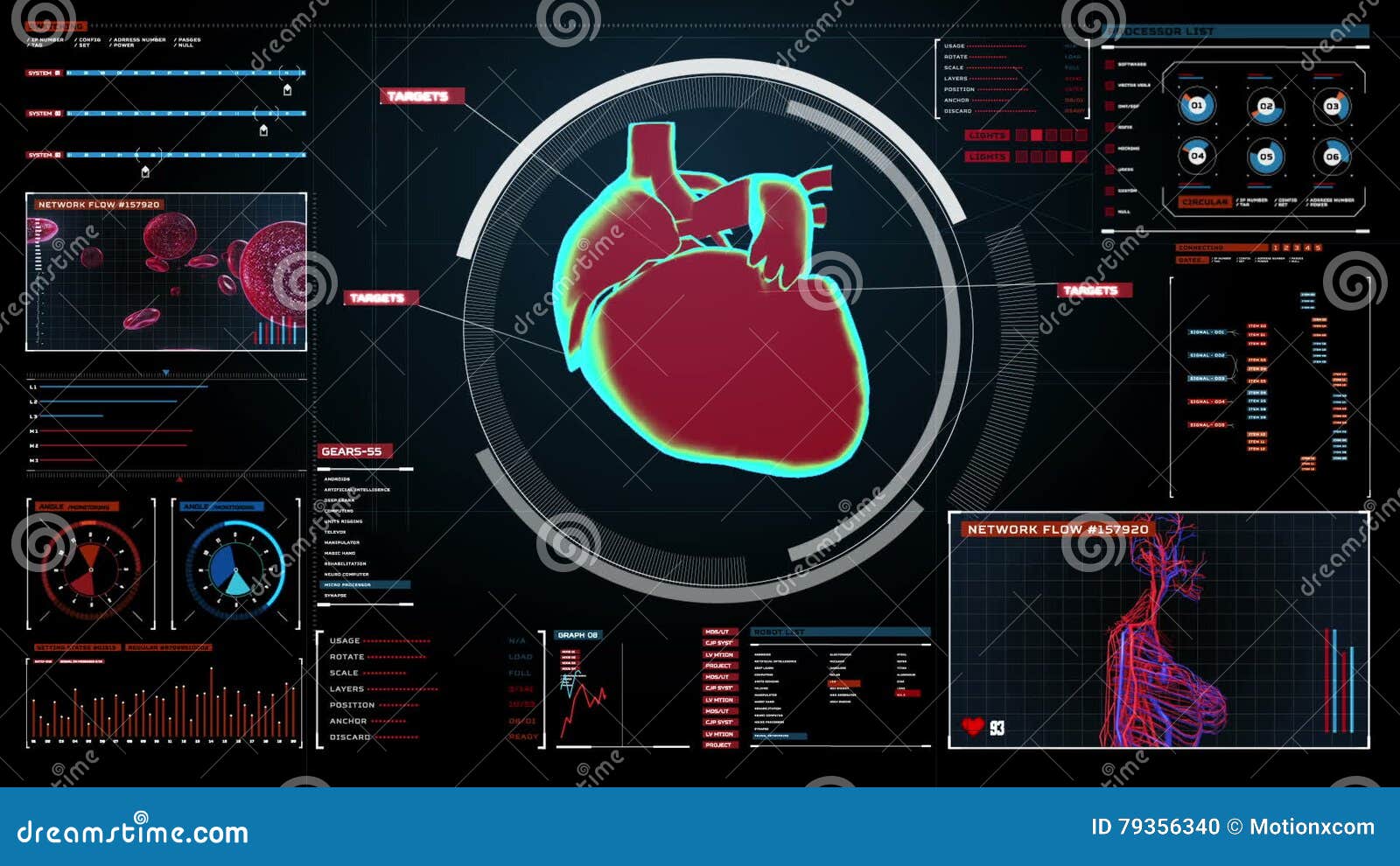 Scanning Heart. Human Cardiovascular System. Medical Technology. Stock ...