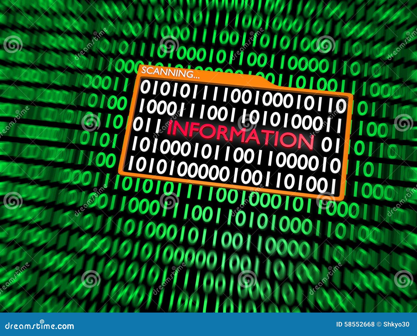 Scanning Hidden Digital Information Stock Illustration - Illustration ...