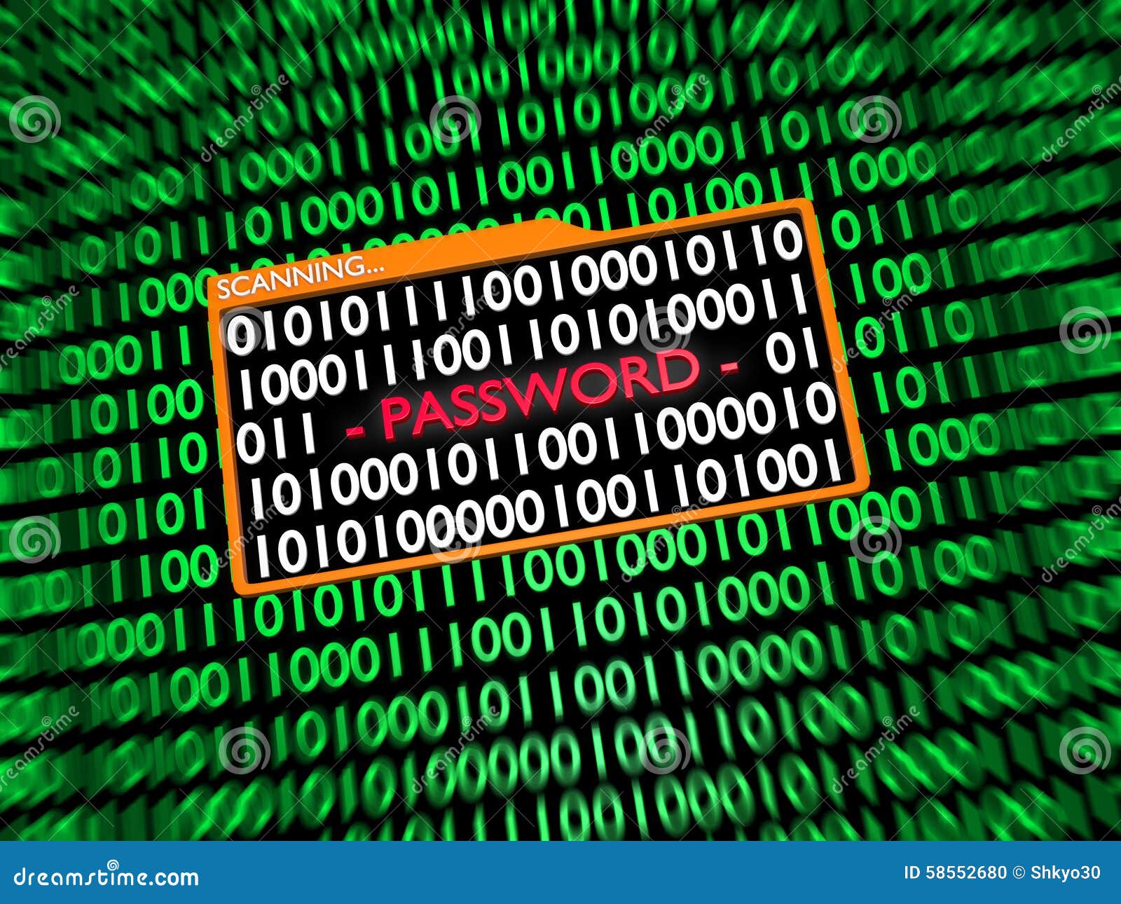 Scanning Hidden Digital Password Stock Illustration - Illustration of ...