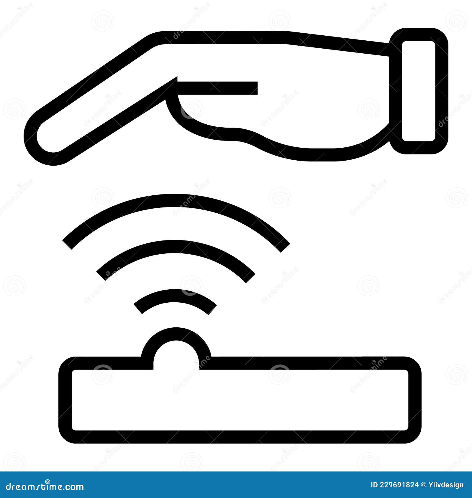 Scanning Palm Icon Outline Vector. Scan Hand Stock Vector ...