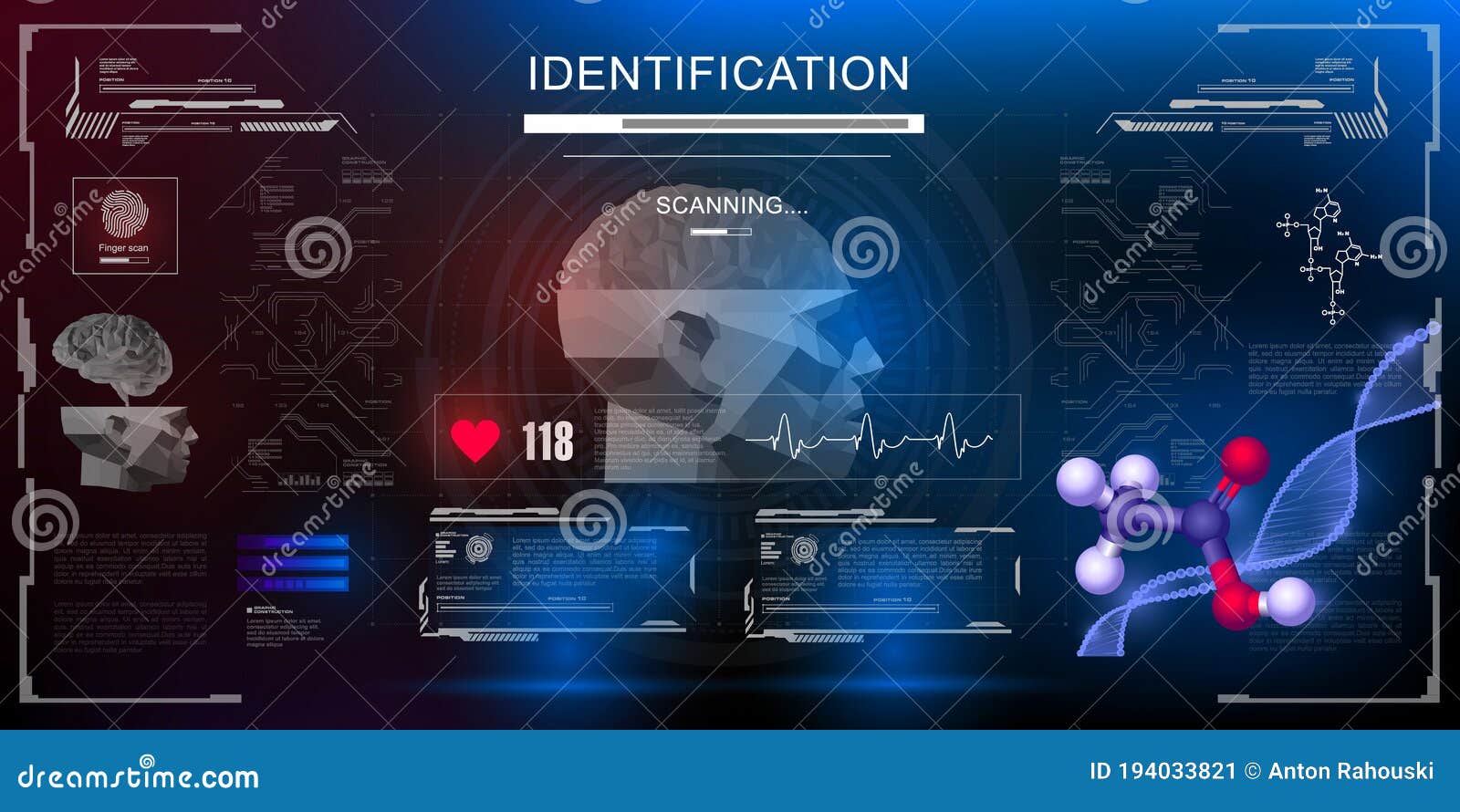 Scanning Person Face By Points. Low Polygon Indication. Recognition Of ...