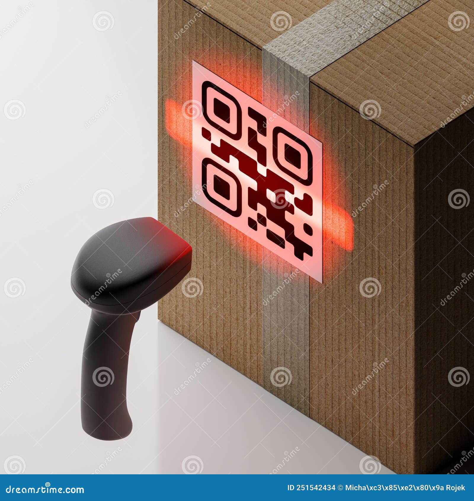 Scanning Qr Code from the Box with a Scanner Stock Illustration ... Scanning Qr Code from the Box with a Scanner Stock Illustration ...