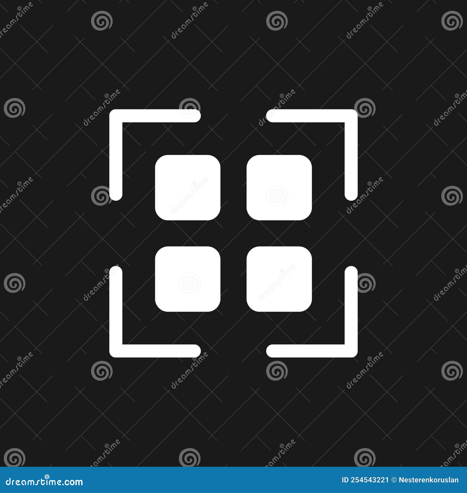Scanning Qr Code Dark Mode Glyph Ui Icon Stock Vector - Illustration of ... Scanning Qr Code Dark Mode Glyph Ui Icon Stock Vector - Illustration of ...