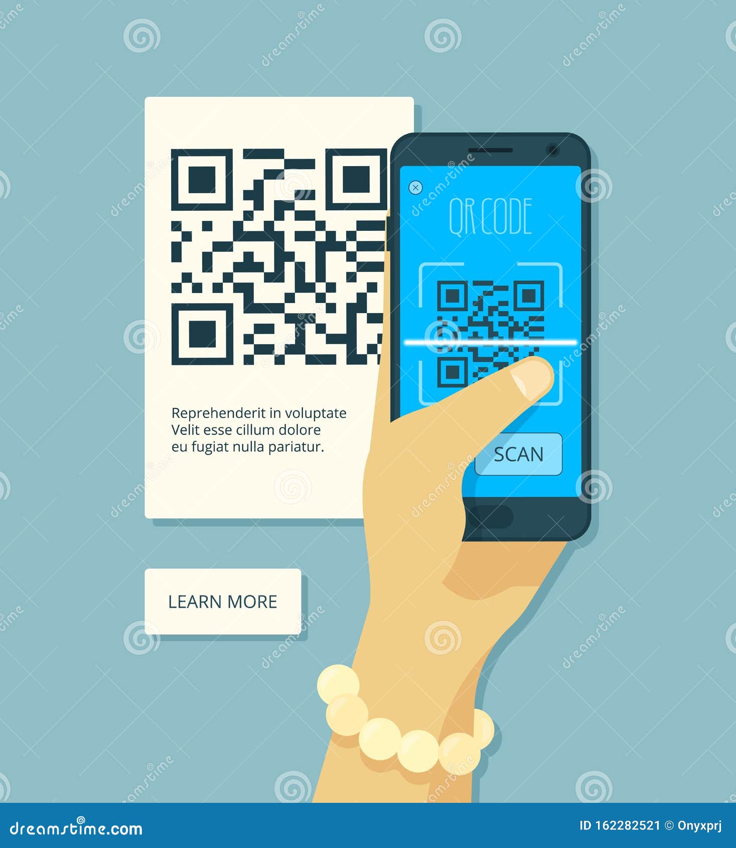 Scanning Qr Code. Hand Holding Smartphone and Laser Scanning Coding ...