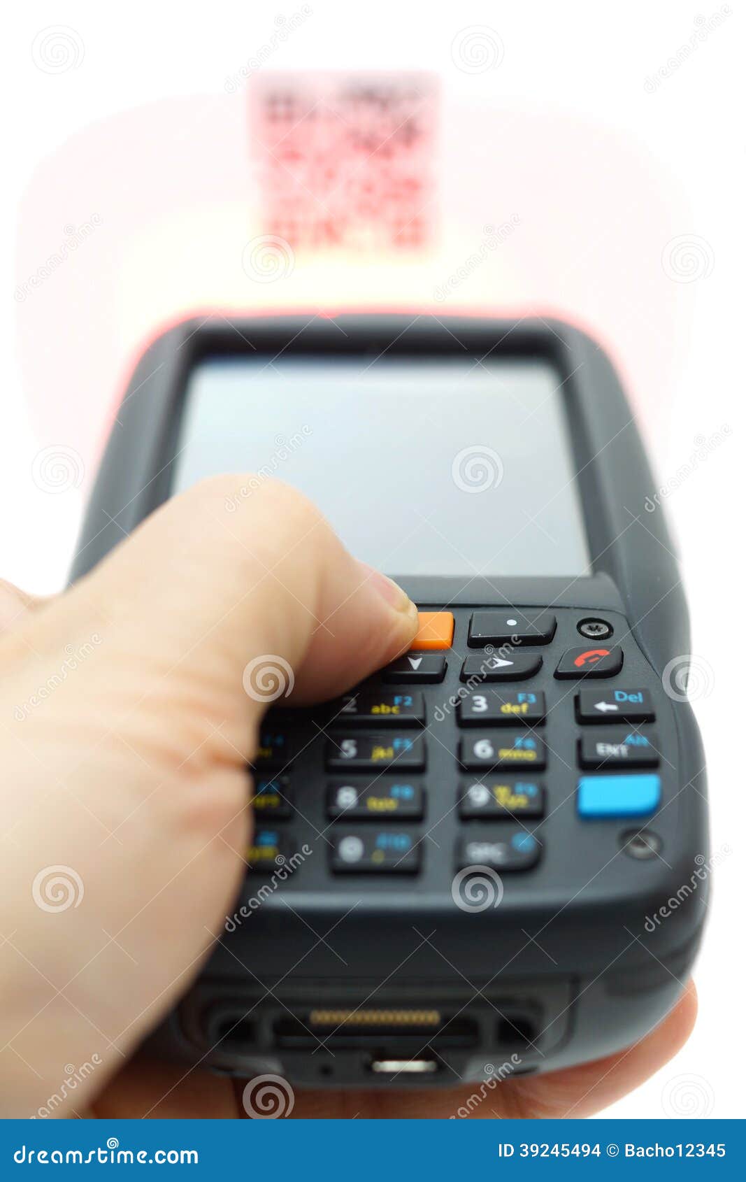 Scanning QR Code Label on the Carton with Laser Stock Photo - Image of ...