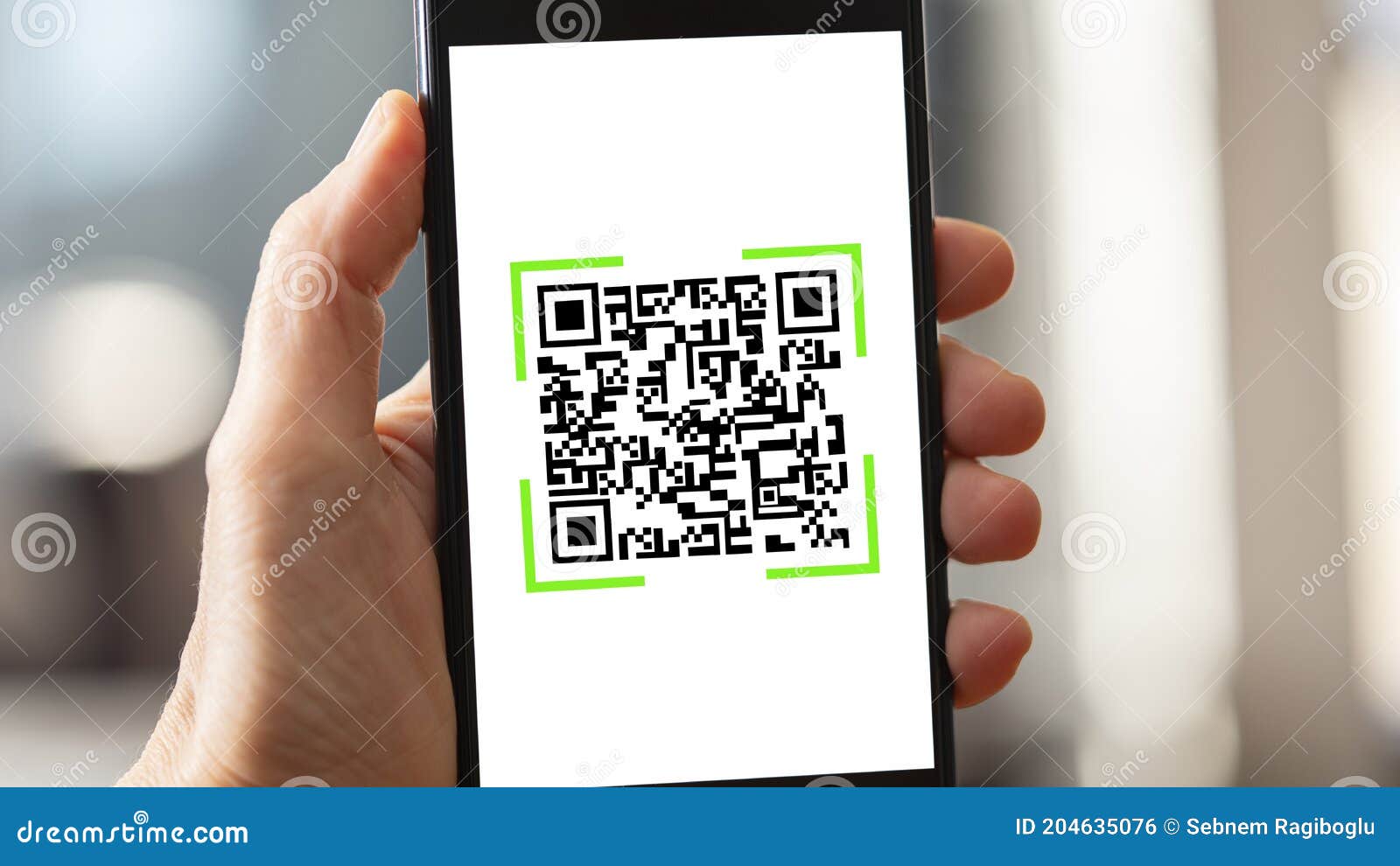 Scanning QR Code with Mobile Phone Stock Photo - Image of contactless ...