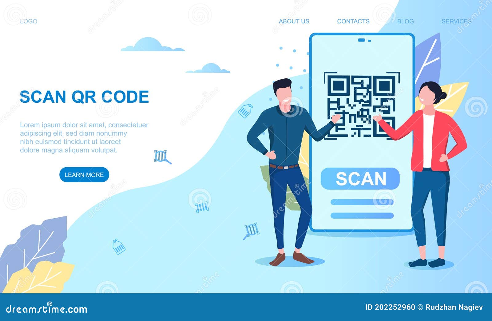 Scanning QR Code on Mobile Phone, Smartphone Stock Vector ...