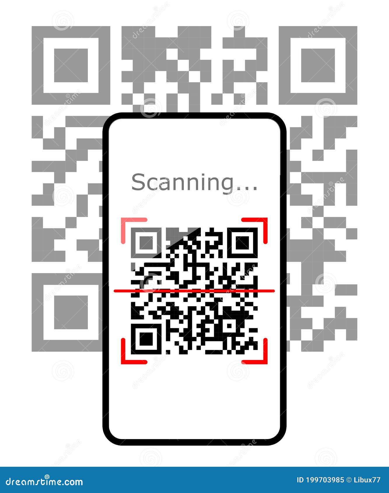 E-Wallet, Cashless Payment Technology. Woman Looking On Qr Code, Man ...