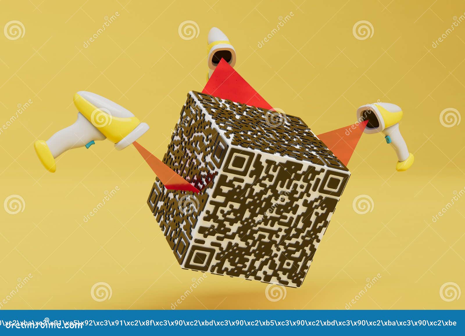 Scanning The QR Code Of The Product. Product Scanners With Red Laser ...