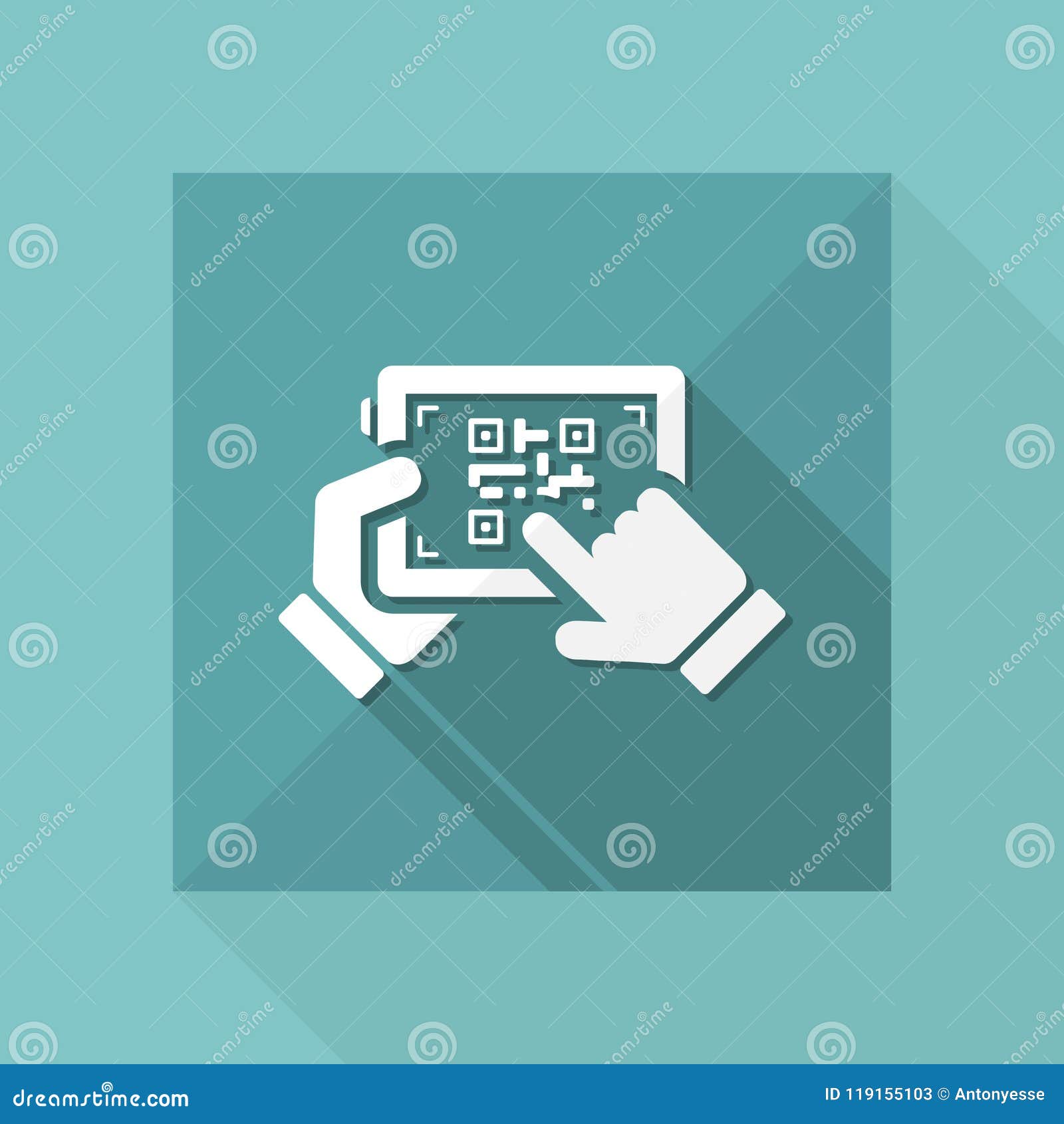 Scanning Qr Code with Tablet Stock Vector - Illustration of digital ...