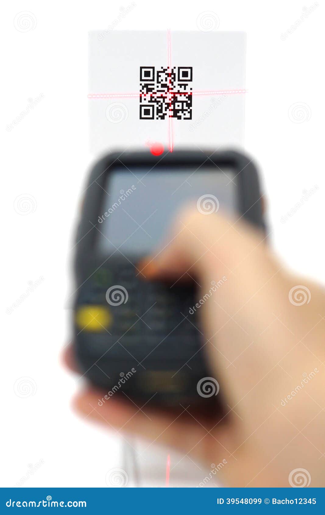 Scanning Quick Response Code Label with Laser Stock Image - Image of ...