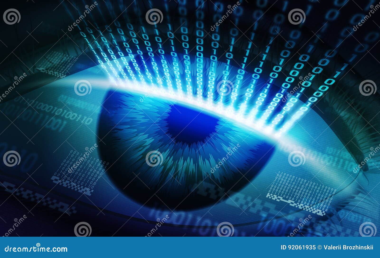 The Scanning System of the Retina, Biometric Security Devices Stock ...